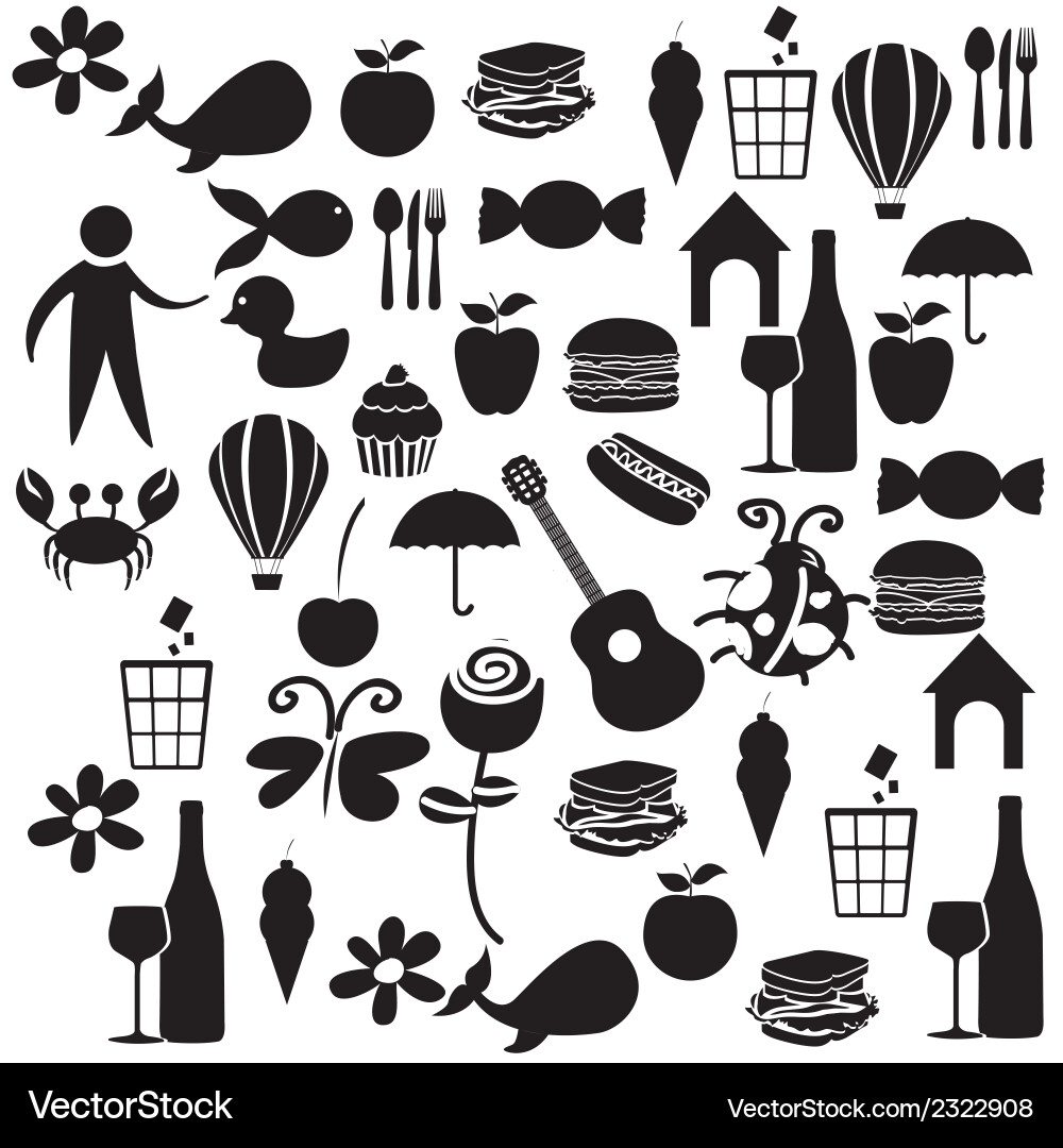 Set black color icons isolated on white background