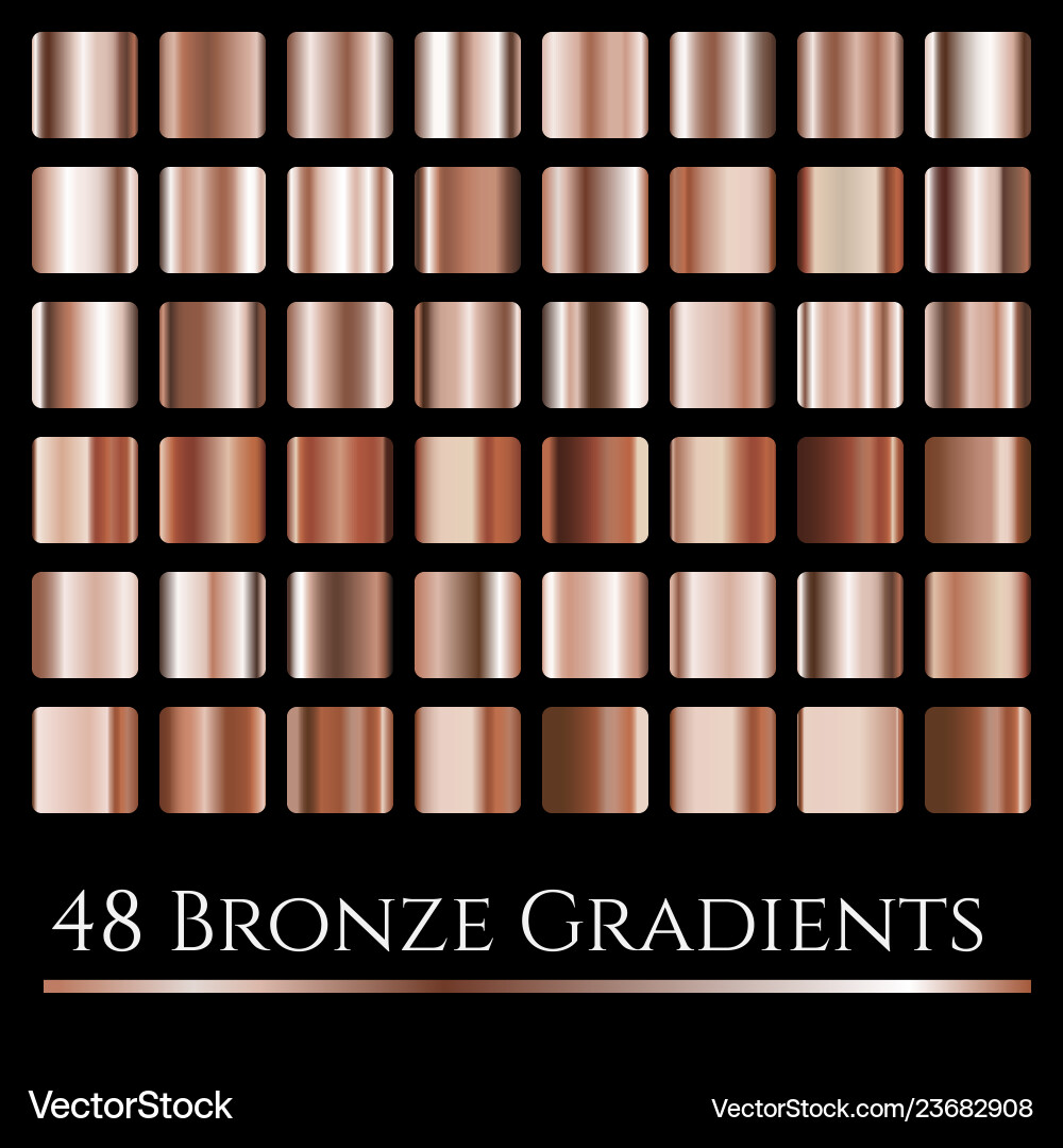 Set of bronze gradientslarge squares Royalty Free Vector