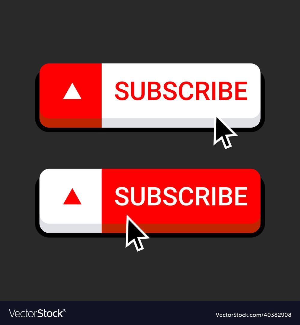 Social media subscribe button Royalty Free Vector Image