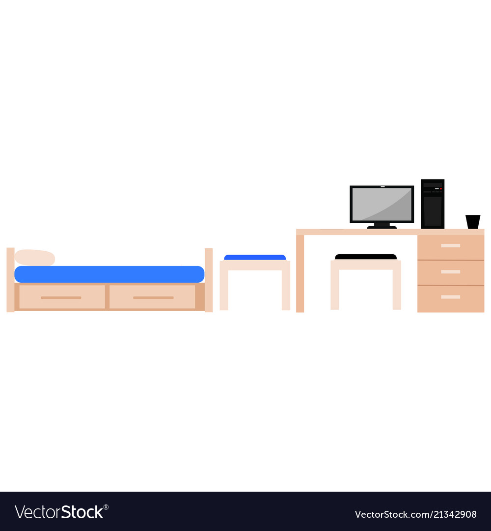 Student dorm room Royalty Free Vector Image - VectorStock