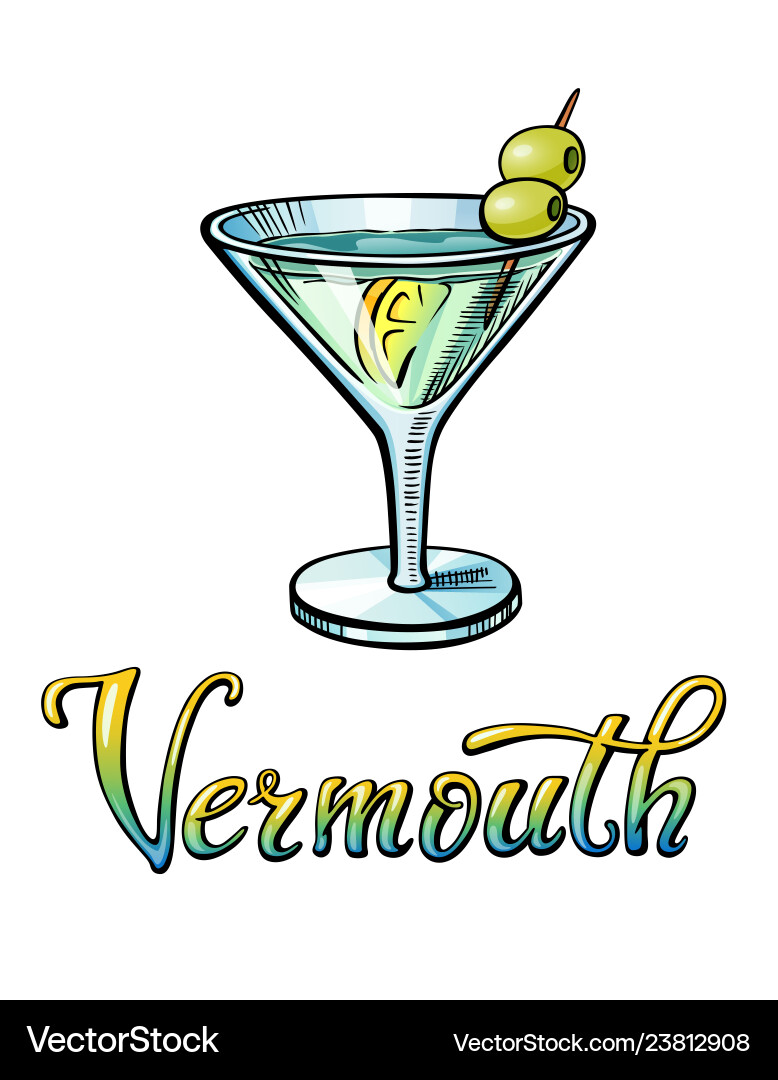 Vermouth handwritten lettering Royalty Free Vector Image
