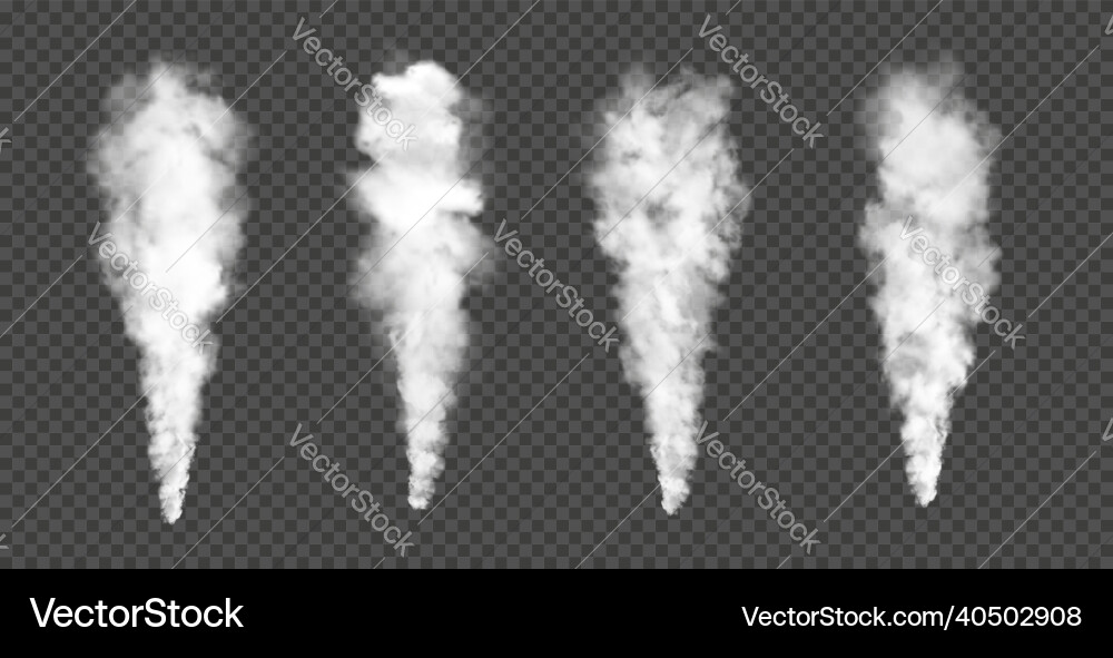 White smoke from fire mist and steam smog clouds Vector Image
