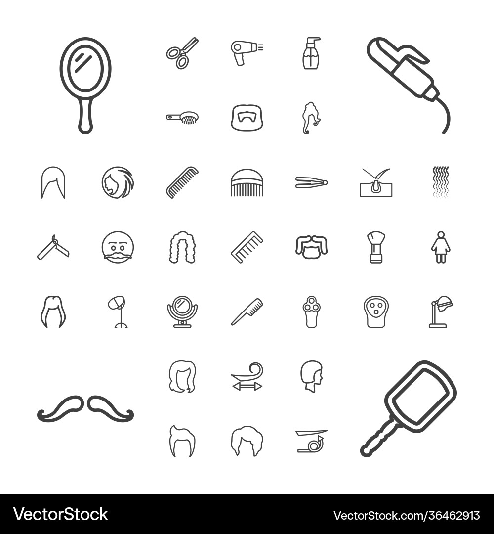 37 hair icons Royalty Free Vector Image - VectorStock