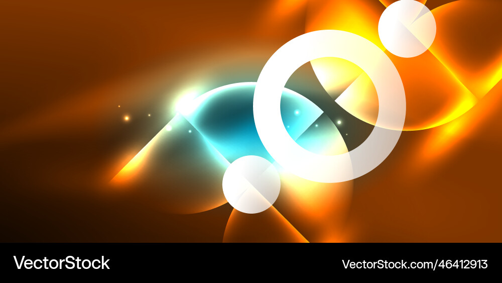 Abstract background shiny glowing neon color round