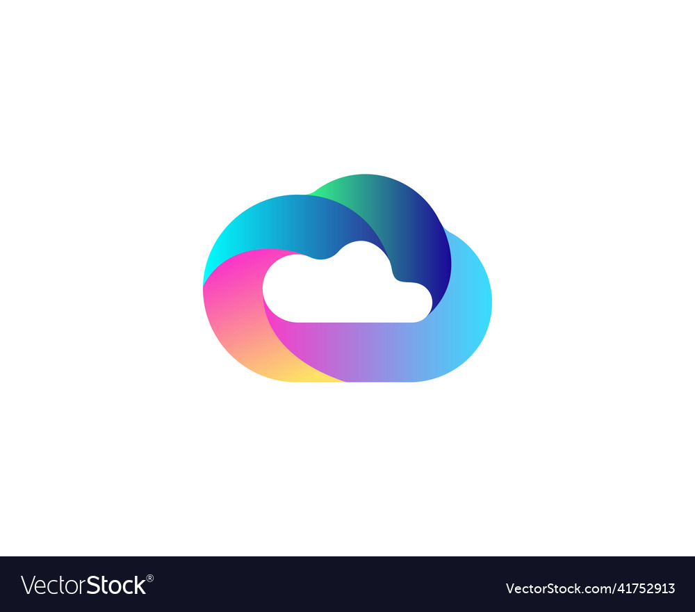 Abstract bright gradient cloud icon logo Vector Image