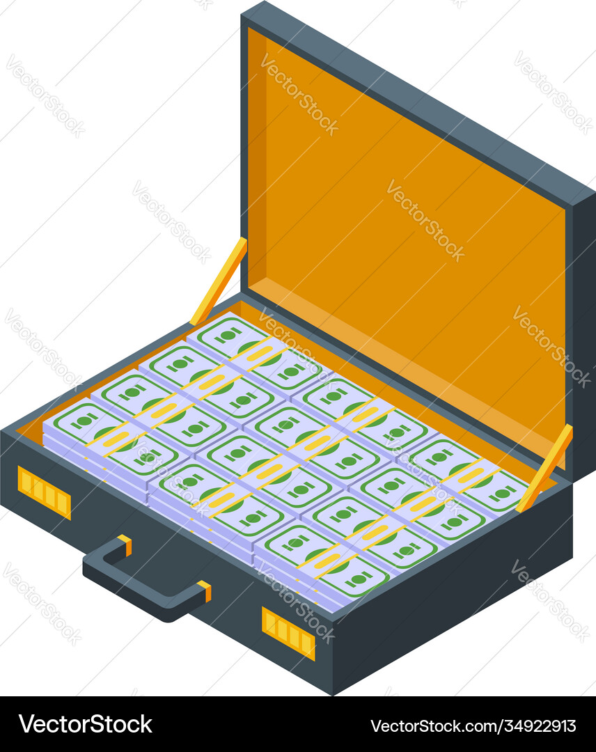 Bank money case icon isometric style Royalty Free Vector