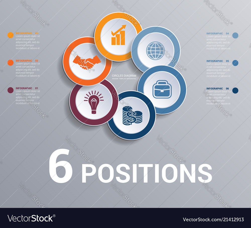 Circles diagram data elements template Royalty Free Vector