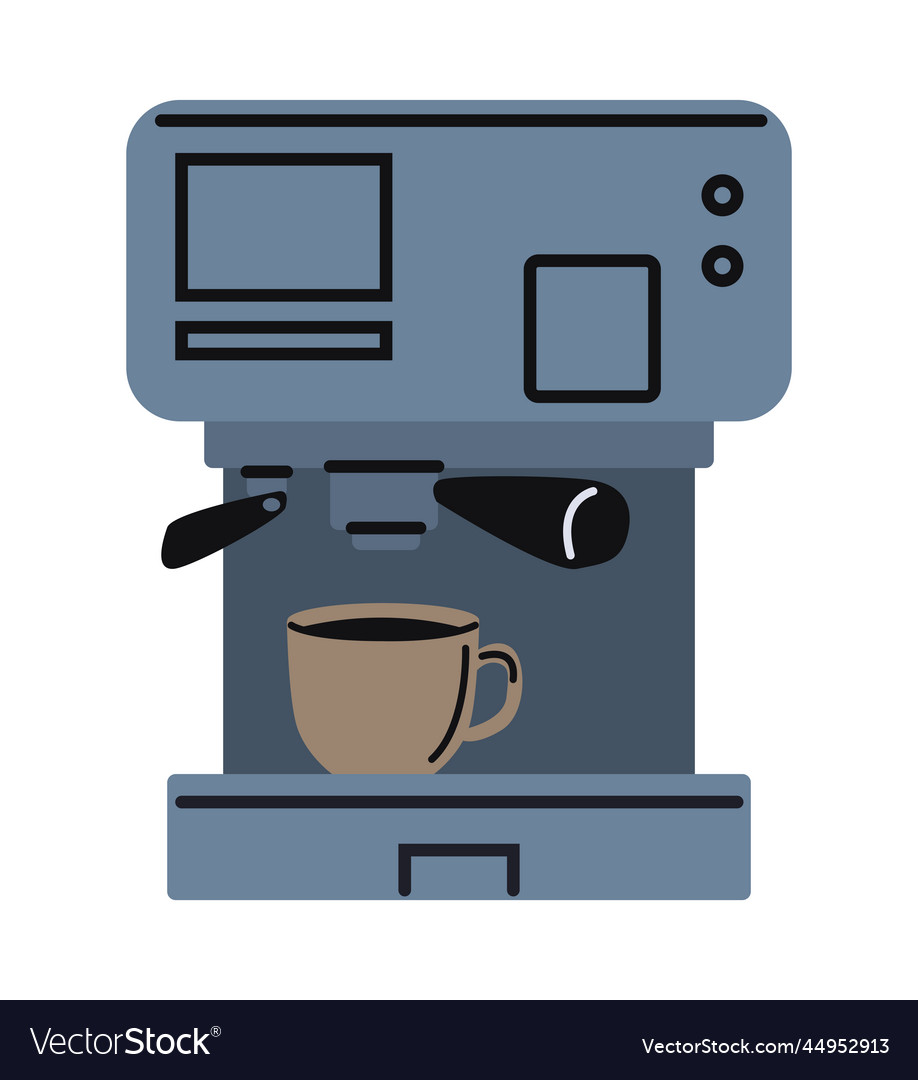 Coffee cup in maker machine Royalty Free Vector Image