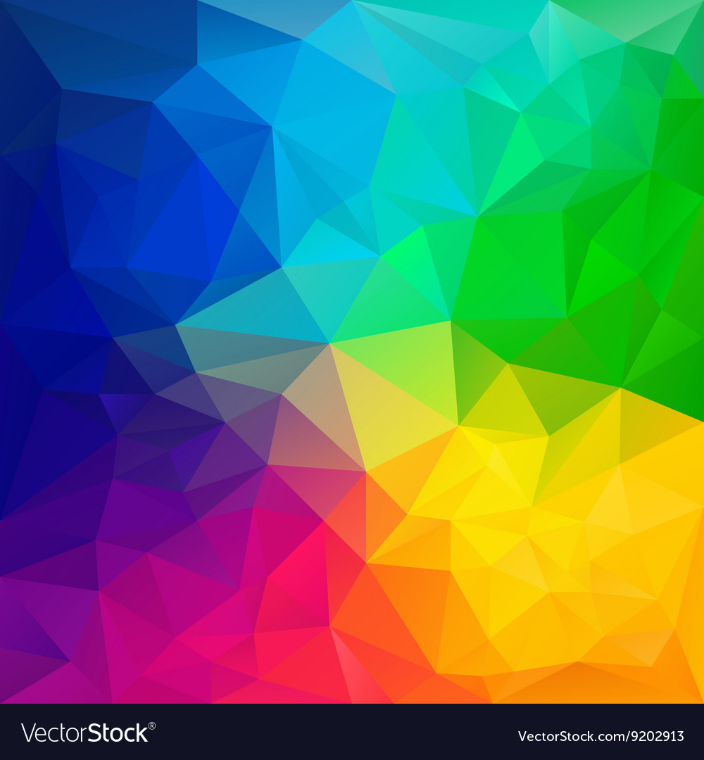 Color full rainbow spectrum polygon triangular Vector Image