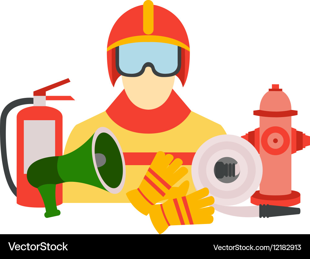 Color set collection of firefighter Royalty Free Vector