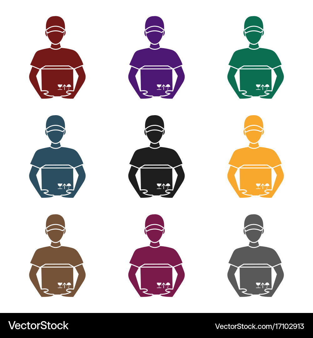 Courier icon in black style isolated on white Vector Image