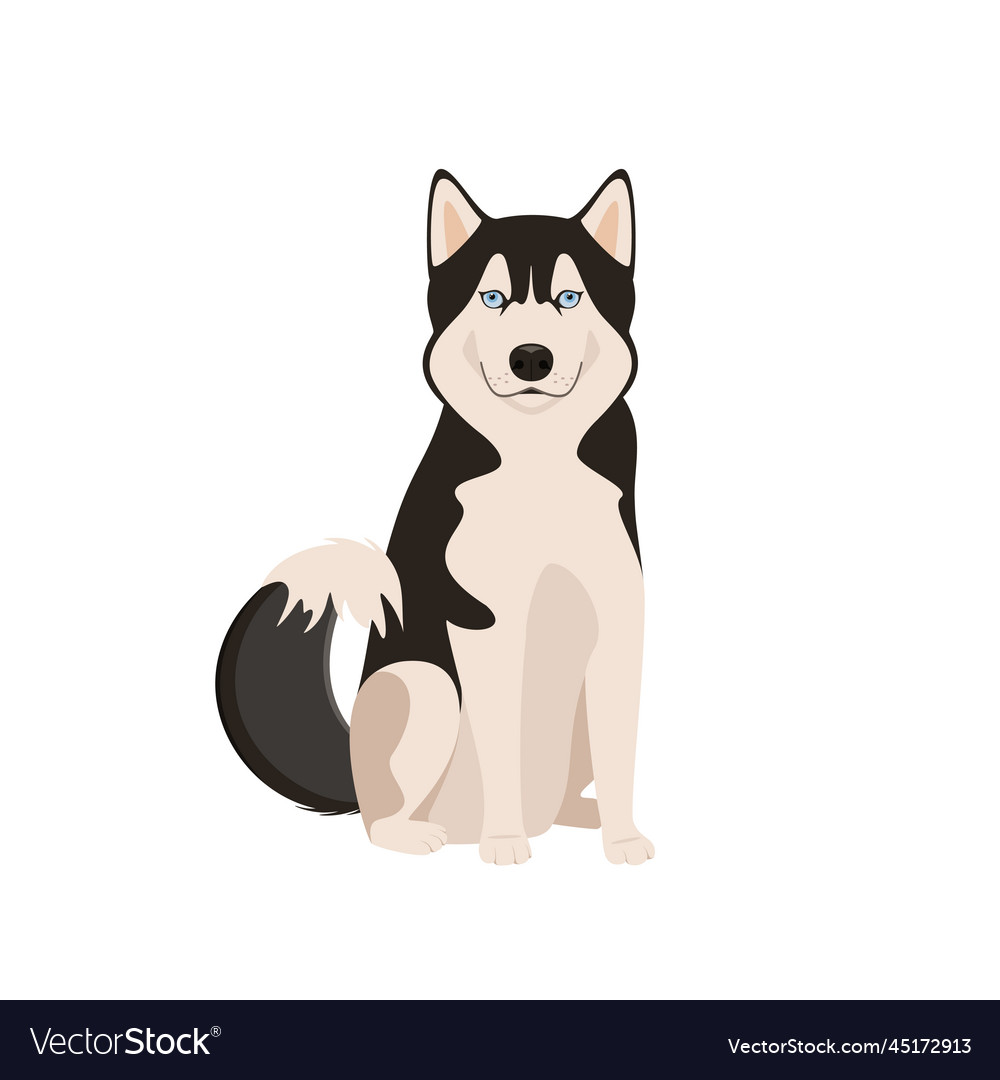 Cute husky Royalty Free Vector Image - VectorStock