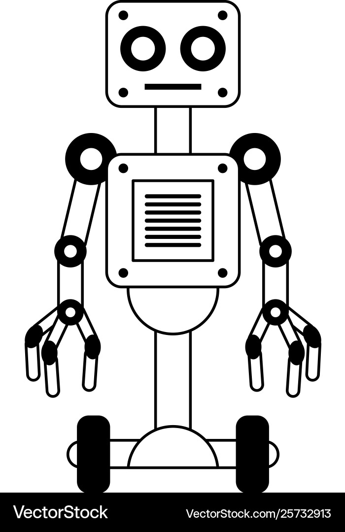 Electric robot icon cartoon isolated in black Vector Image