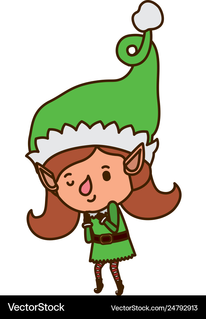 Elf woman walking avatar character Royalty Free Vector Image