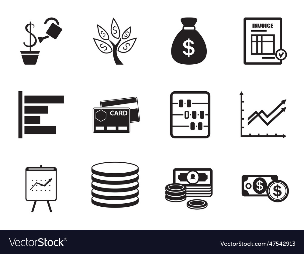 Finance icons set Royalty Free Vector Image - VectorStock