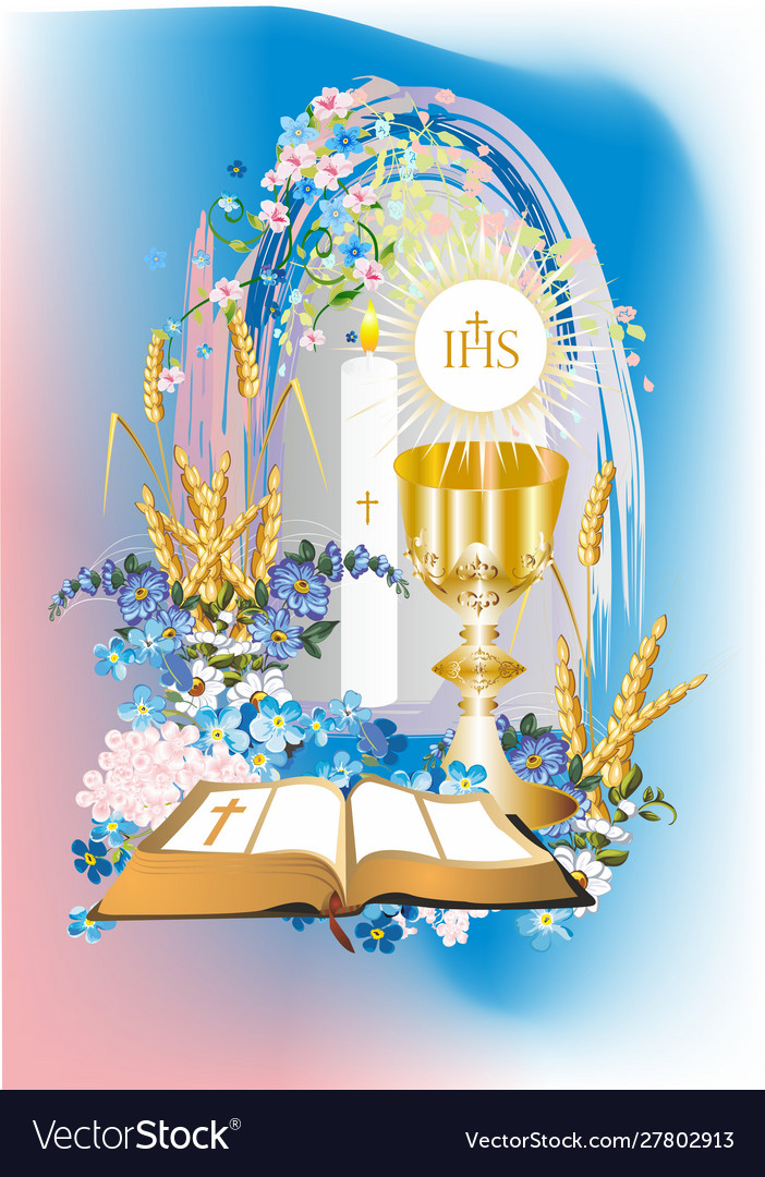First communion Royalty Free Vector Image - VectorStock