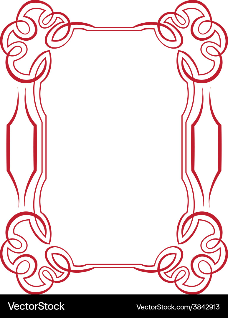 Frame with swirls on a white background Royalty Free Vector