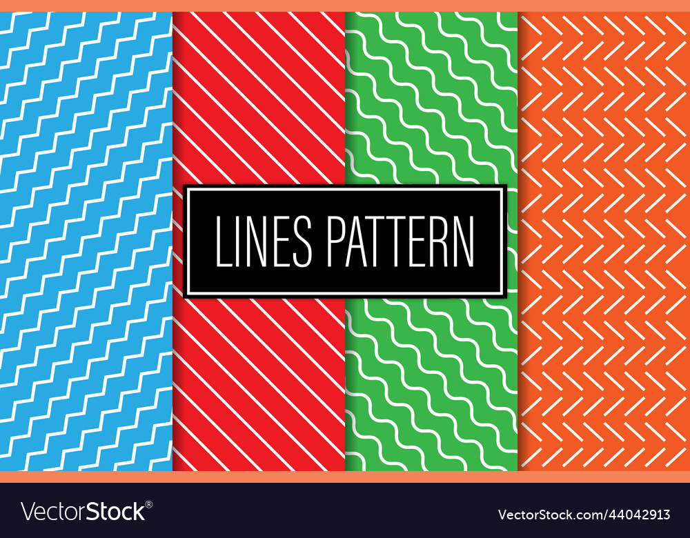 Geometric colored lines pattern set Royalty Free Vector