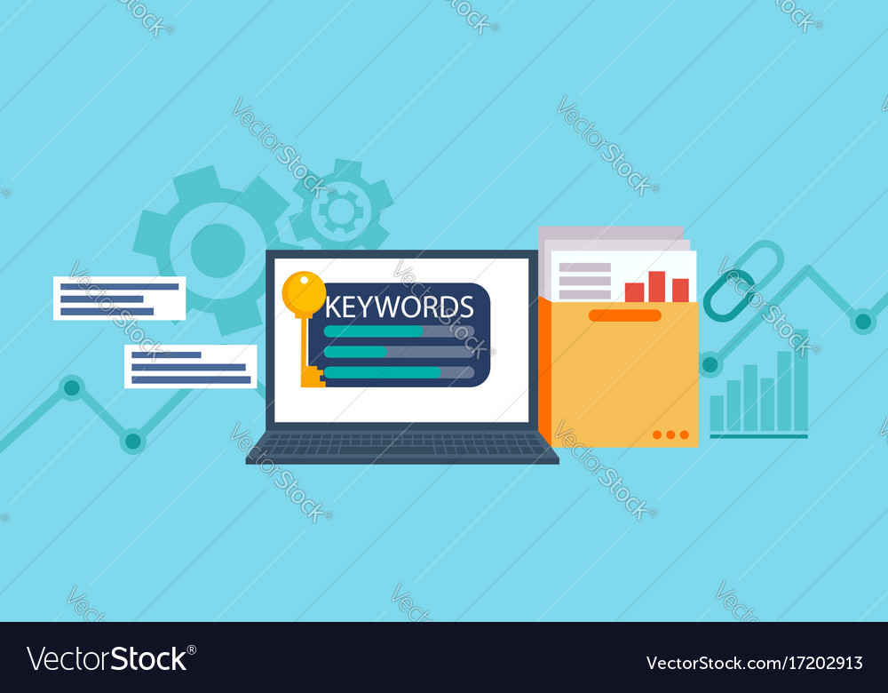 Keywords tool word matching program Royalty Free Vector