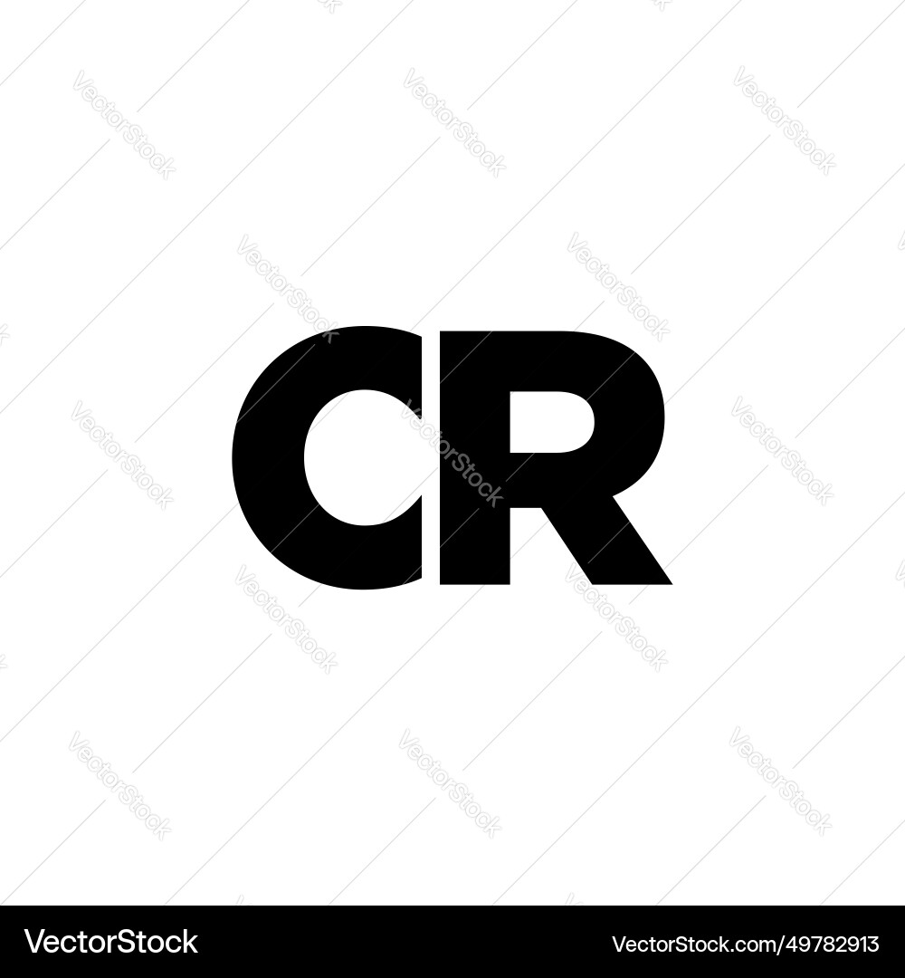 Letter c and r cr logo design template minimal Vector Image