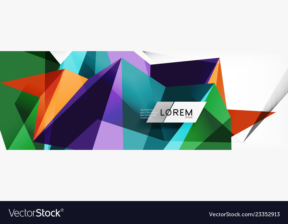 Mosaic Triangular Low Poly Style Abstract Vector Image