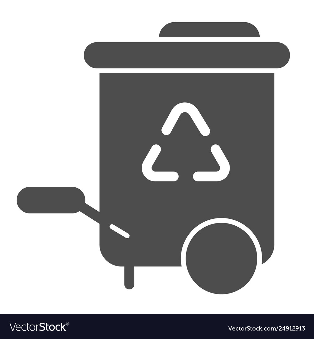 Recycle bin solid icon reuse Royalty Free Vector Image