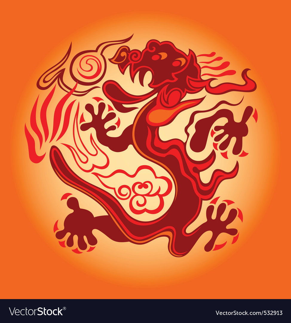 Red dragon Royalty Free Vector Image - VectorStock