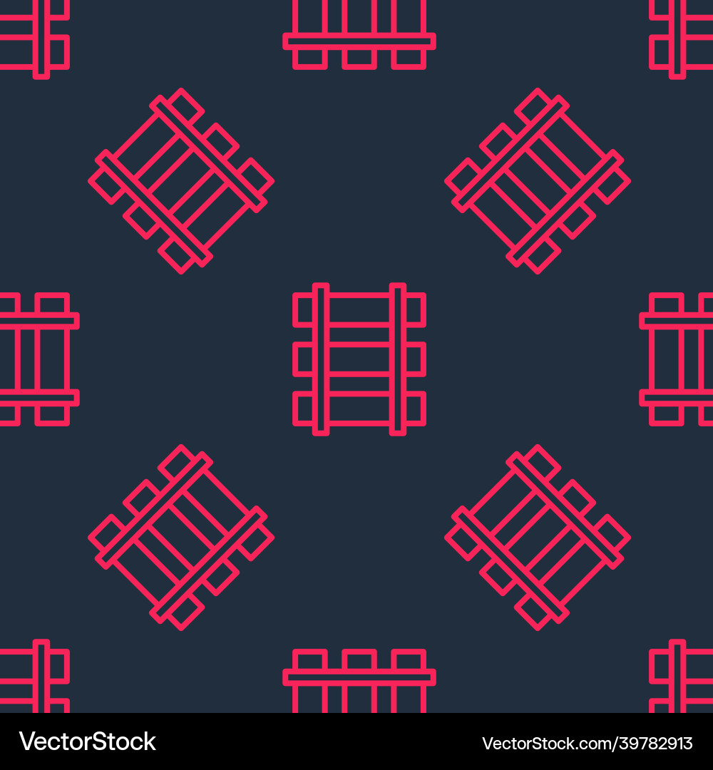 Red line railway railroad track icon isolated Vector Image
