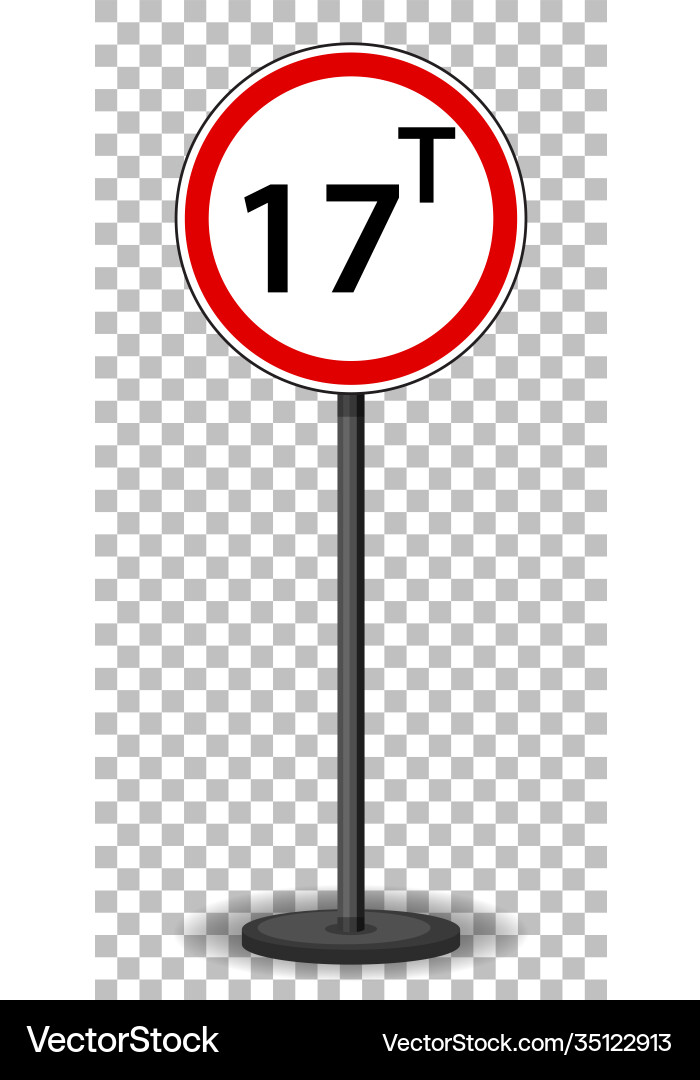 Red traffic sign on transparent background Vector Image