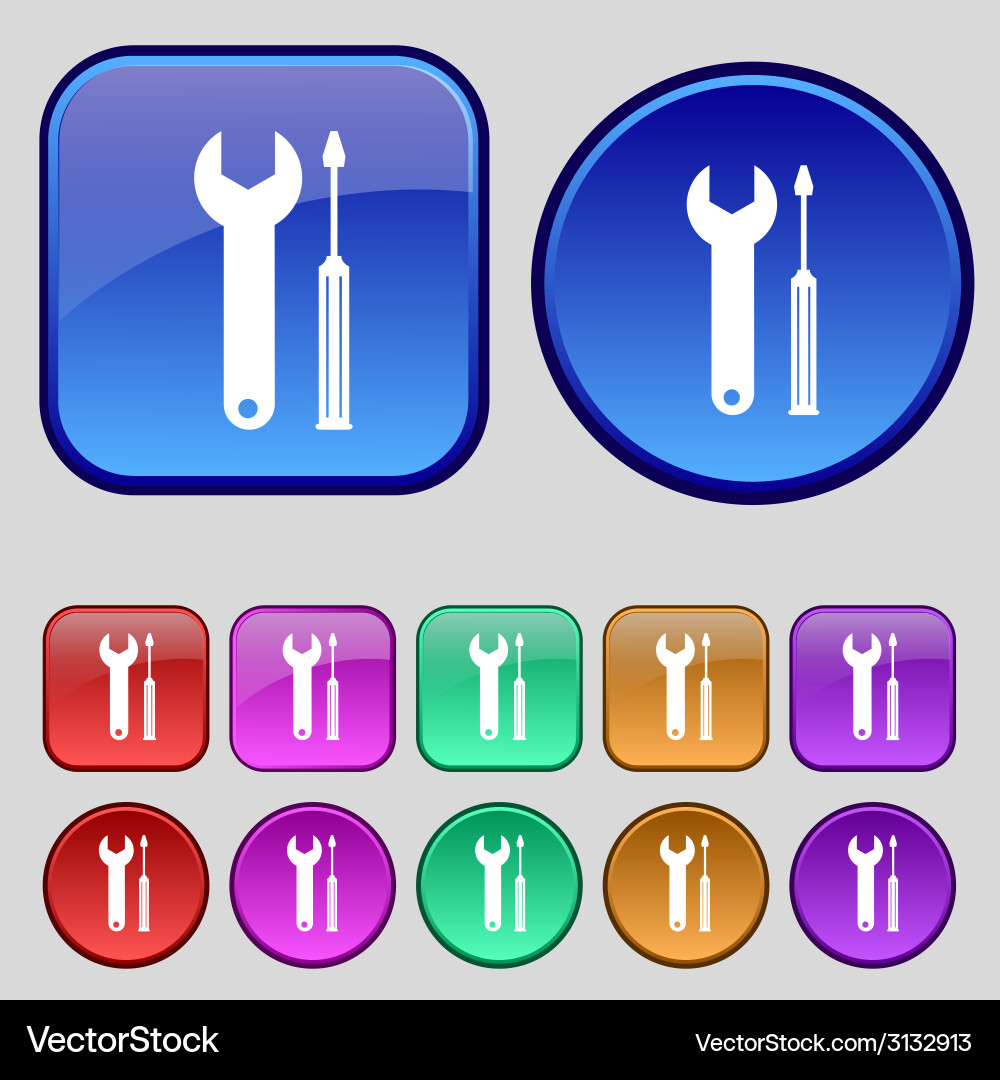 Repair tool sign icon service symbol screwdriver Vector Image