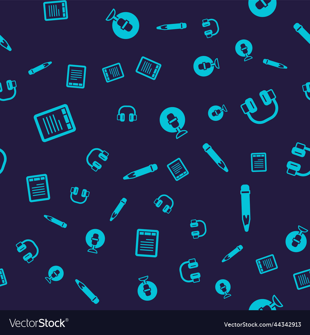 Set e-book reader headphones microphone Royalty Free Vector