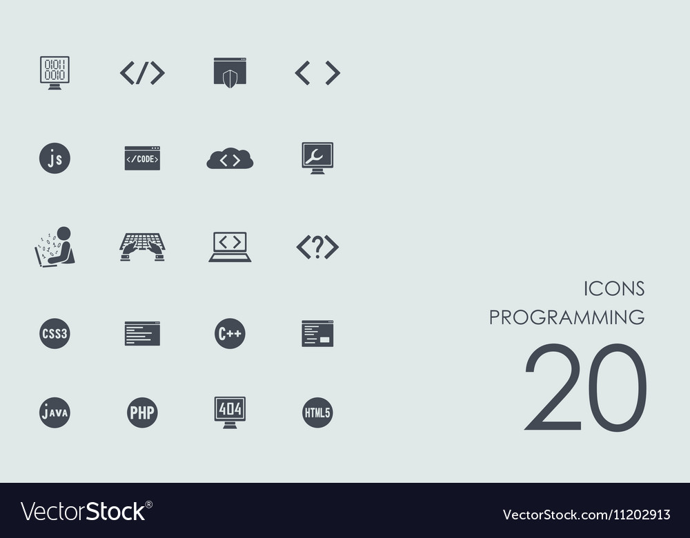 Set of programming icons Royalty Free Vector Image Set of programming icons Royalty Free Vector Image