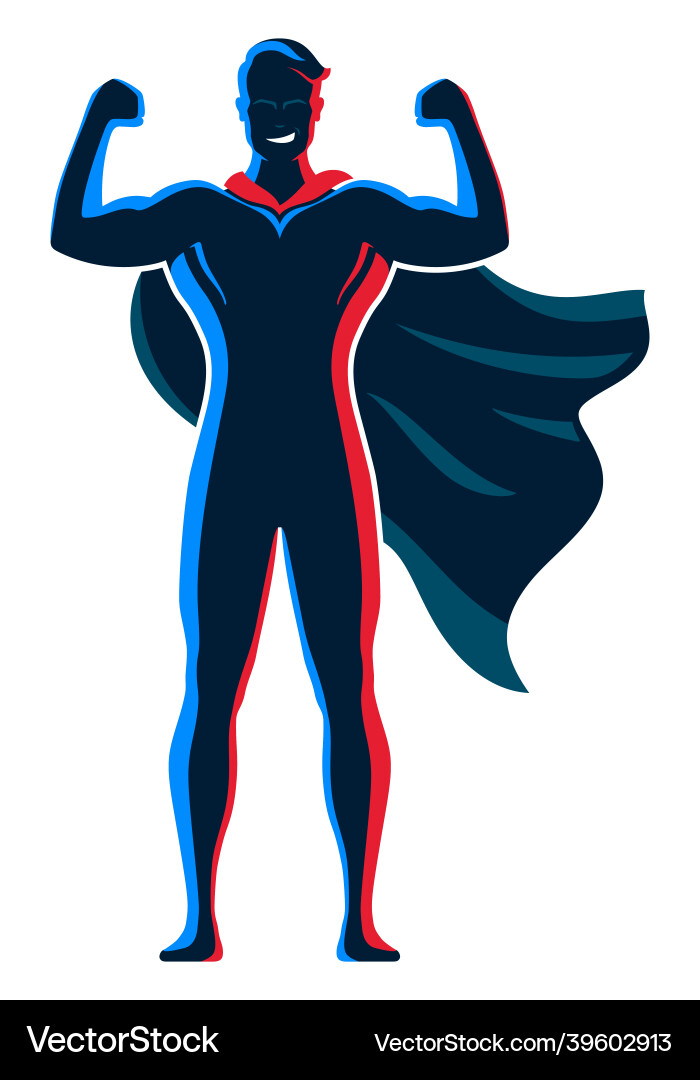 Superhero with neon lighting on his body Vector Image