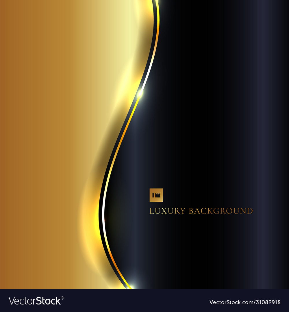 Abstract glowing gold wave on dark blue Royalty Free Vector Abstract glowing gold wave on dark blue Royalty Free Vector