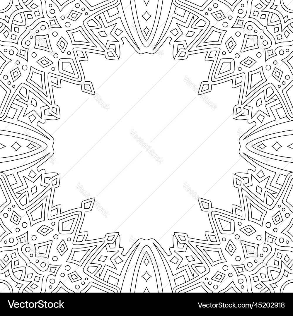 Art for coloring book with geometric square border