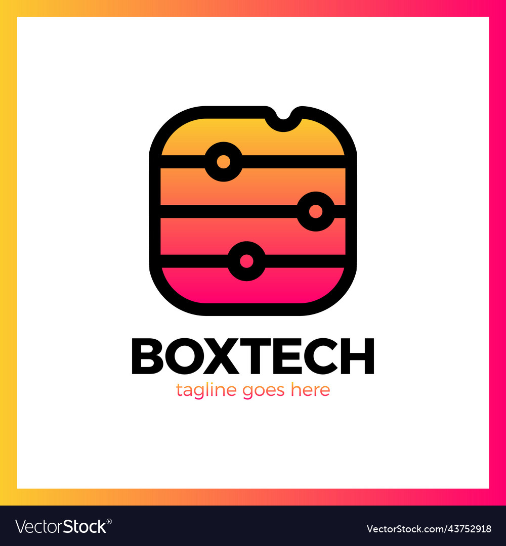 Box tech logo Royalty Free Vector Image - VectorStock