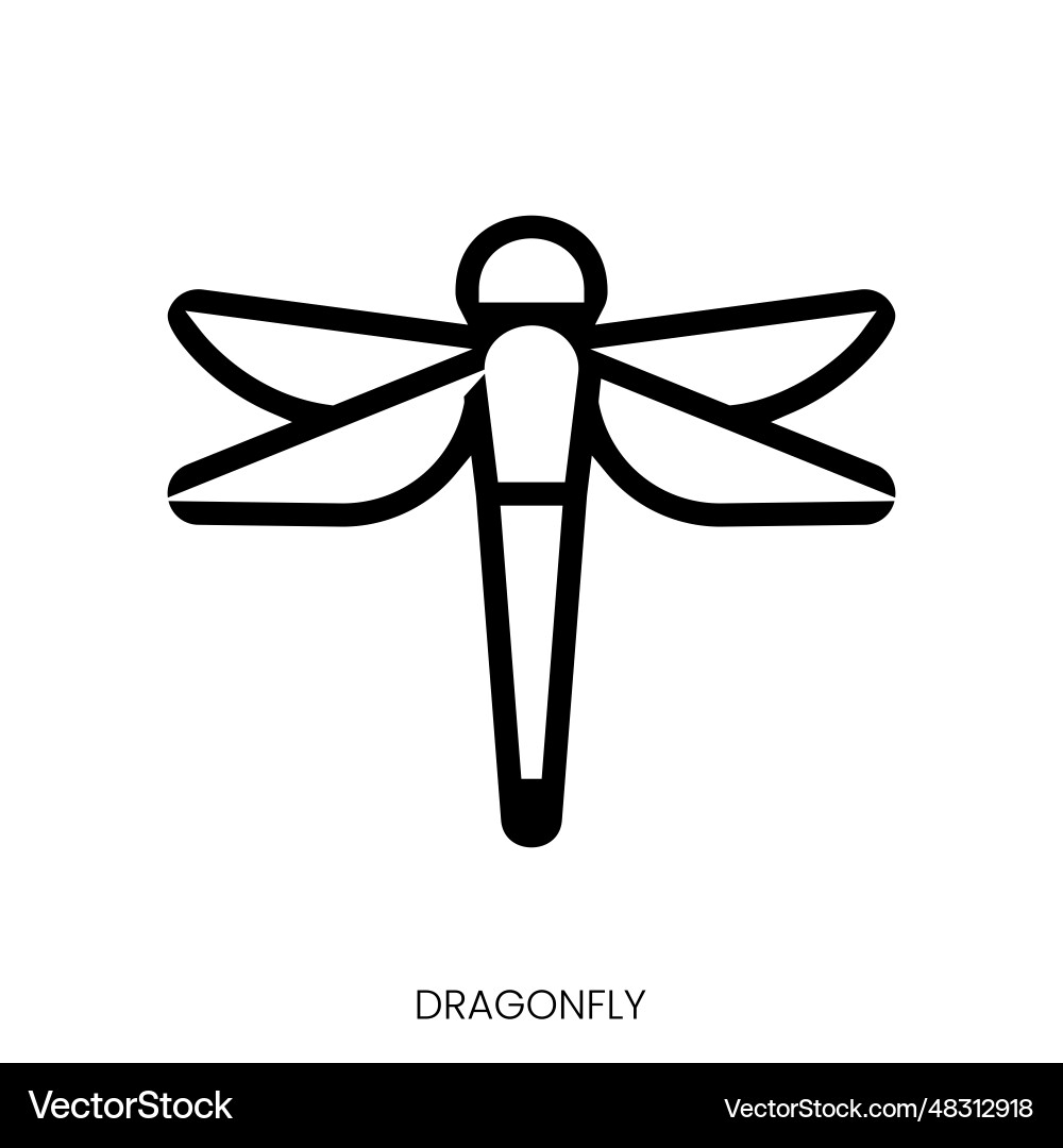 Dragonfly icon line art style design isolated Vector Image