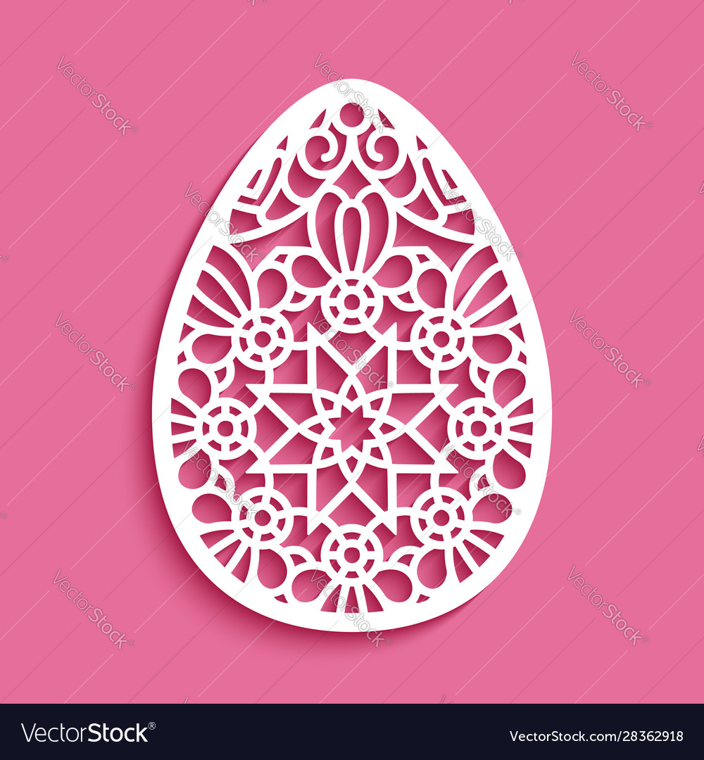 Easter egg with lace pattern Royalty Free Vector Image