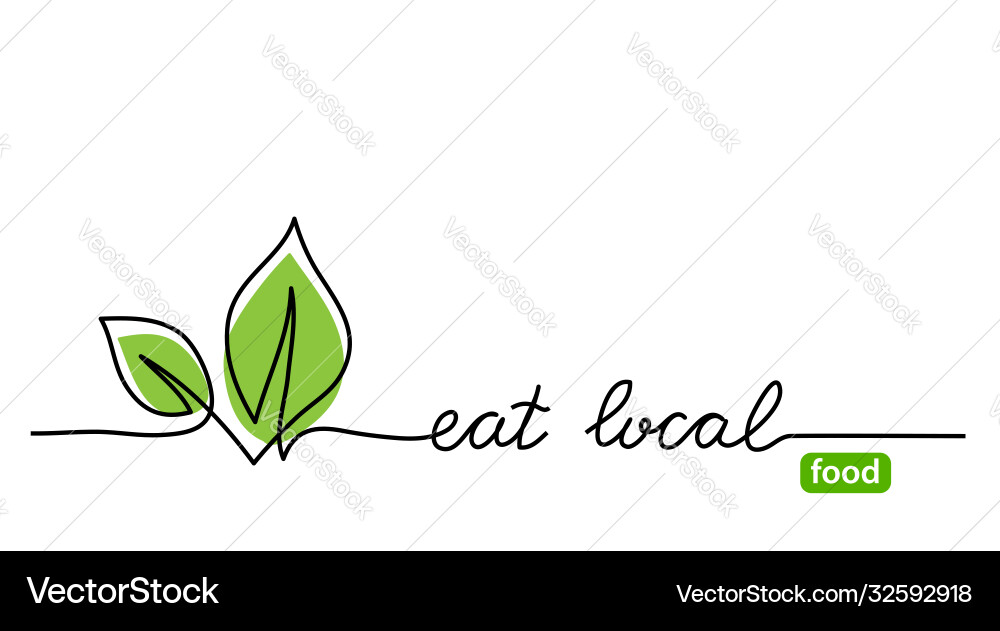 Eat local food simple web banner Royalty Free Vector Image