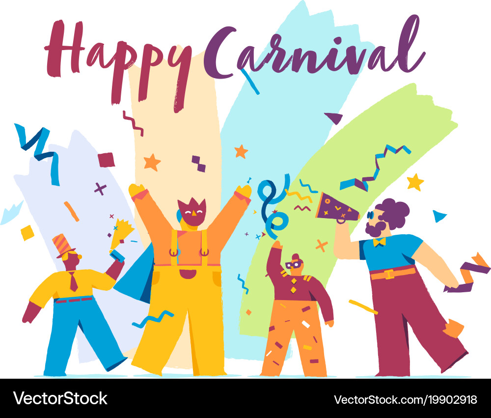 Happy carnival festive concept with funny Vector Image