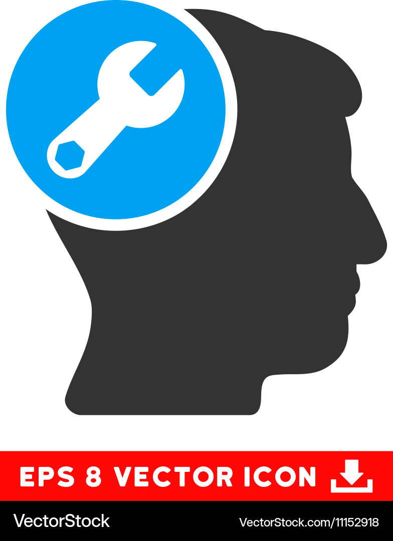 Head wrench repair eps icon Royalty Free Vector Image