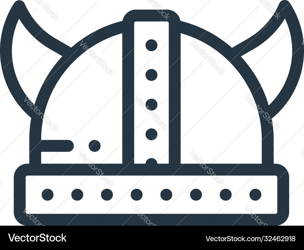 Helmet icon isolated on white background outline Vector Image