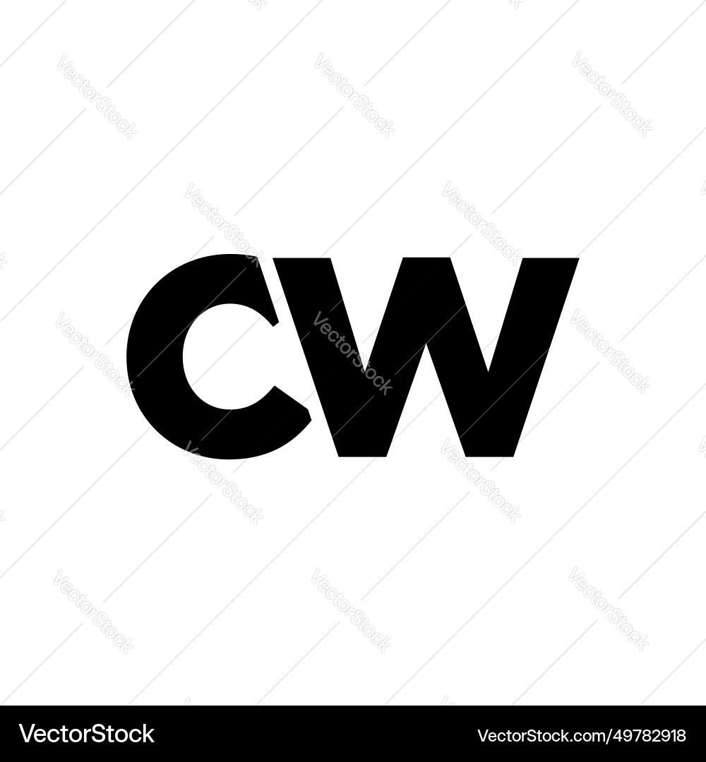 Letter c and w cw logo design template minimal Vector Image