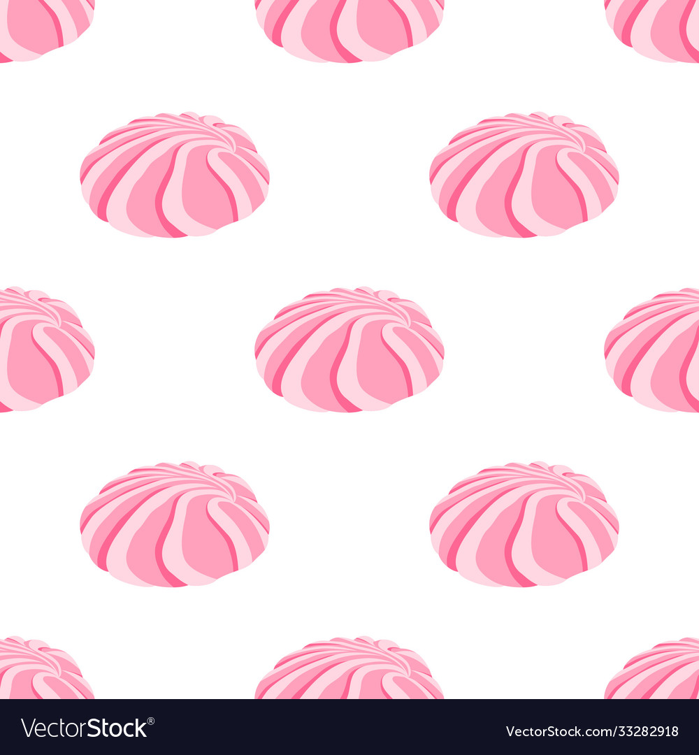 Marshmallow pattern isolated on white Royalty Free Vector