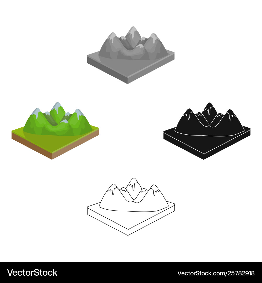Mountains rocks and landscape relief Royalty Free Vector