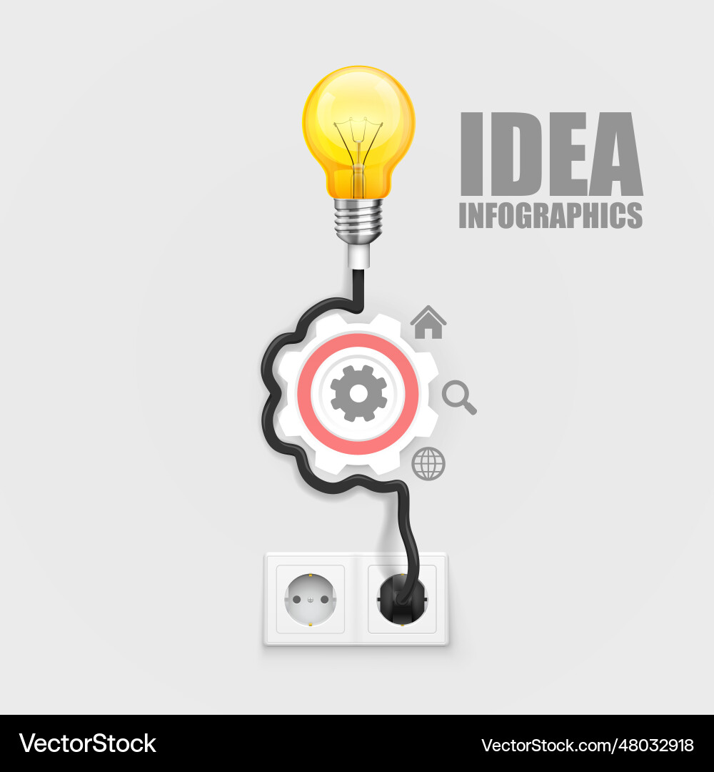 Power socket lamp gear Royalty Free Vector Image