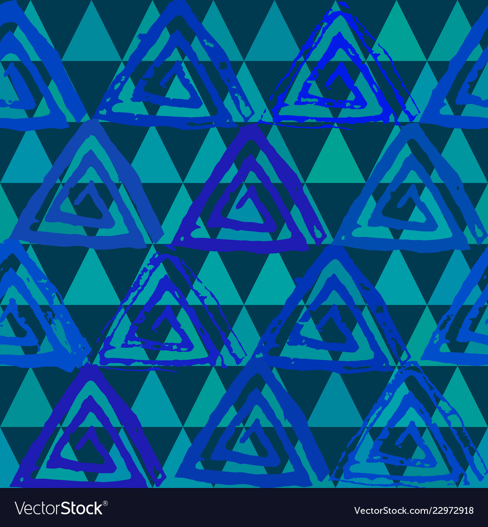 Seamless pattern with textured triangles Vector Image