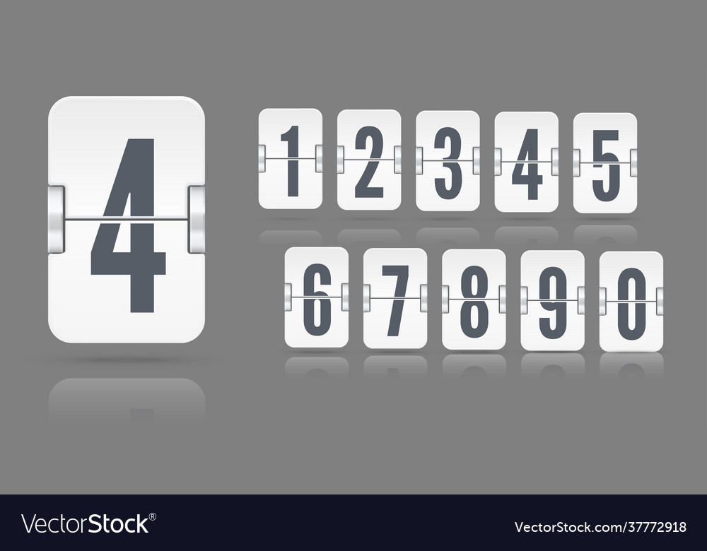 White set flip numbers on a mechanical Royalty Free Vector