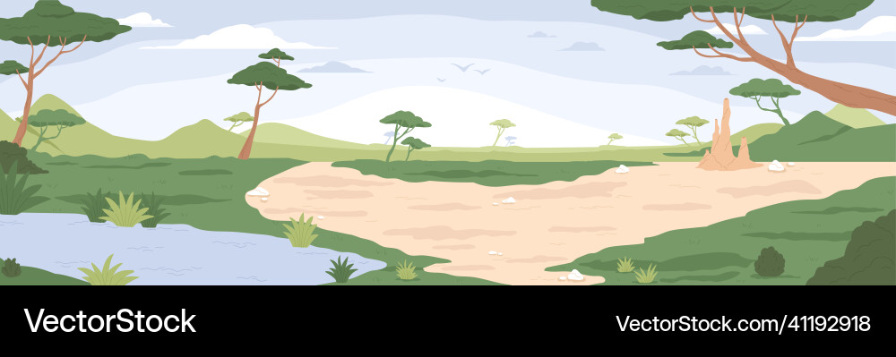 Wild savannah landscape savanna background Vector Image