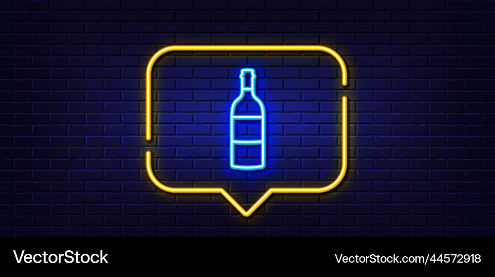 Wine bottle line icon merlot or cabernet Vector Image